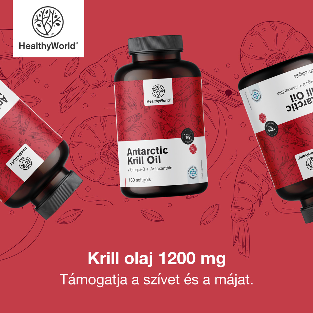 Krill olaj 1200 mg, 180 lágy kapszula - Healthy-World.hu