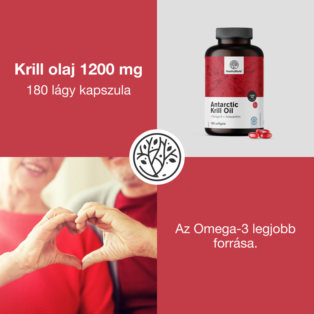 Krill olaj 1200 mg, 180 lágy kapszula - Healthy-World.hu